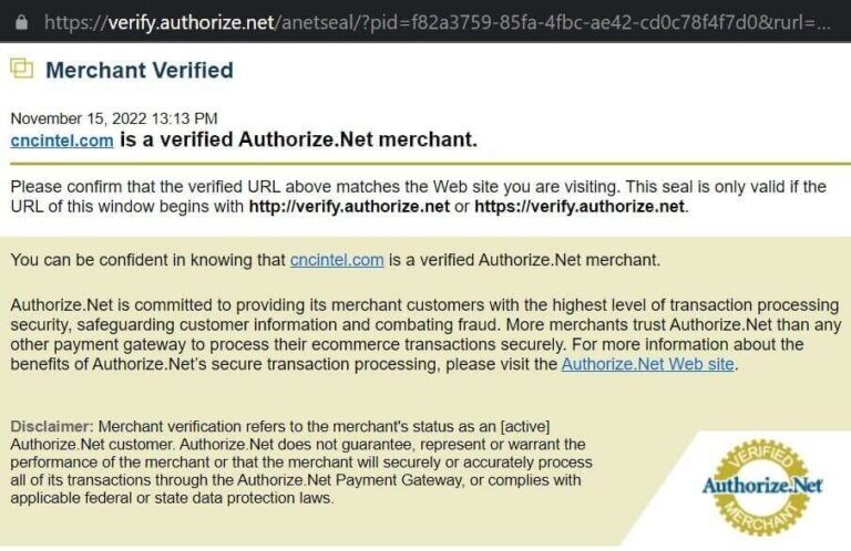 CNC Intelligence Reviews: Authorize.net