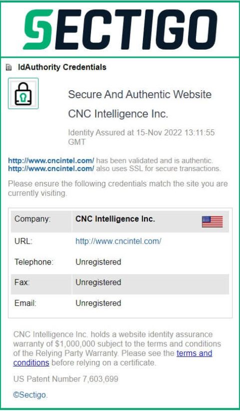CNC Intelligence Reviews: Verified Security with Sectigo